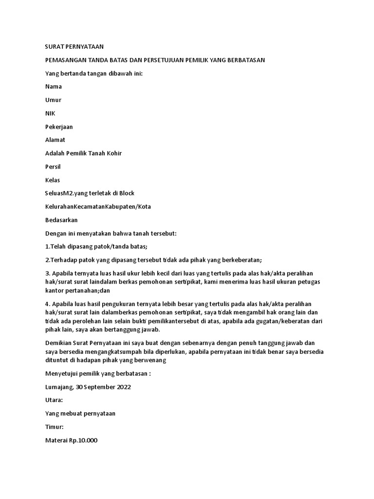 SP Batas Tanah | PDF