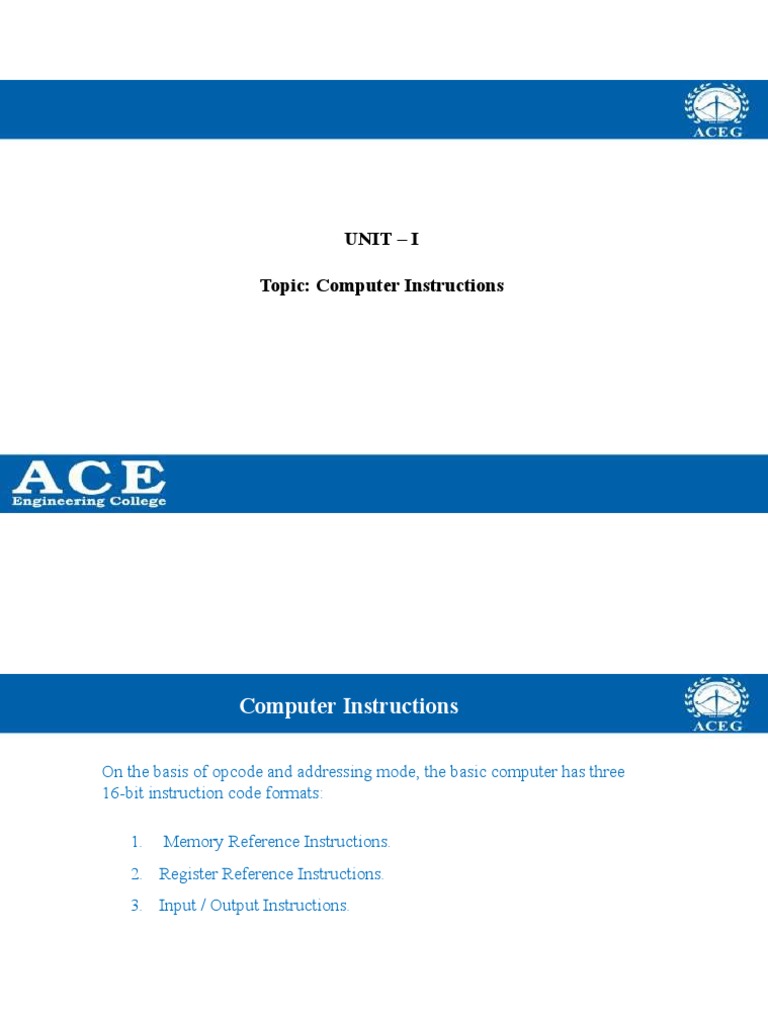 U-I. Computer Instruction and Hardwired Control | PDF | Logic Gate ...