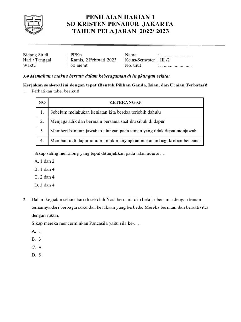PH PPKn Kelas III KD 3.4 sem 2 (2).pdf | PDF