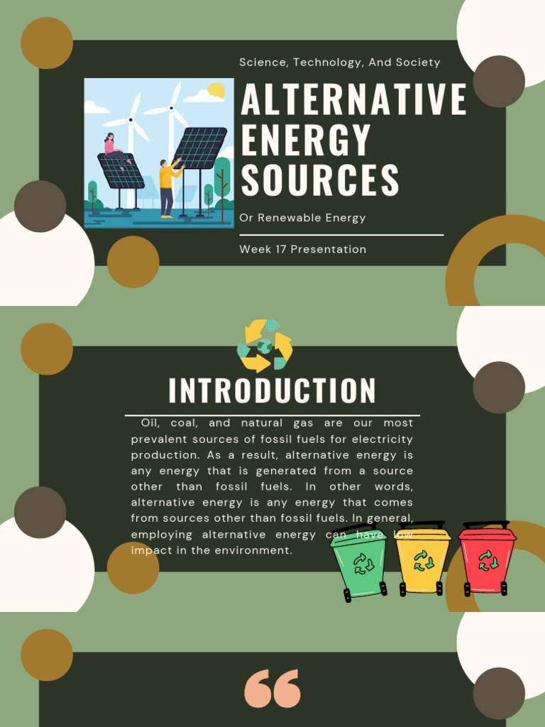Alternative Energy Sources | PDF | Renewable Energy | Energy Development