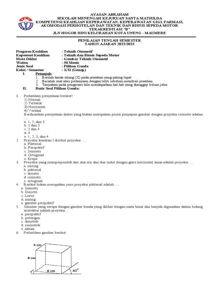 SOAL GTO 2023 GENAP Pas PA TONCE Ok | PDF