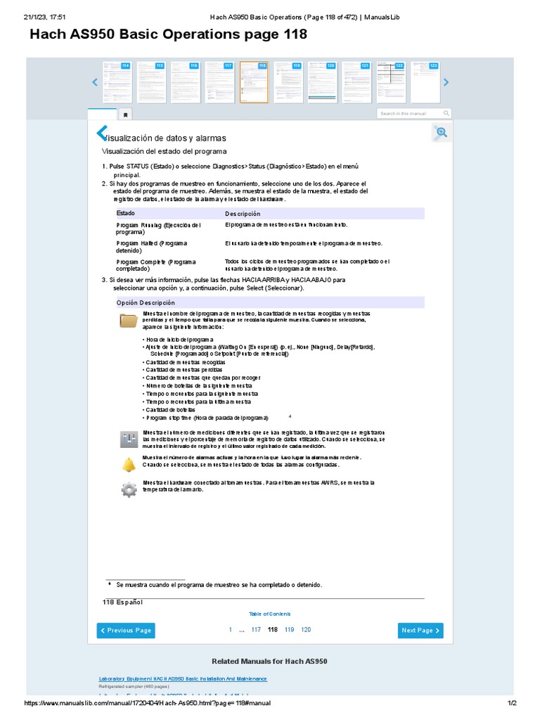Hach AS950 Basic Operations (Page 118 of 472) - ManualsLib | PDF | Tecnología de información y ...