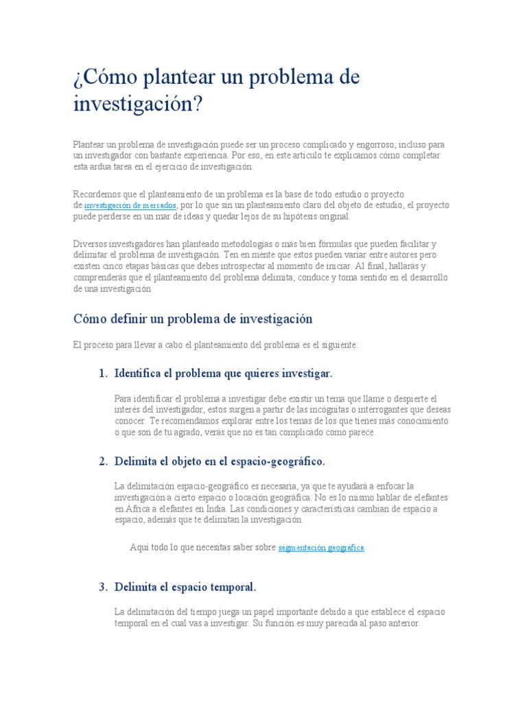 Cómo Plantear Un Problema de Investigación | PDF | Teoría | Science