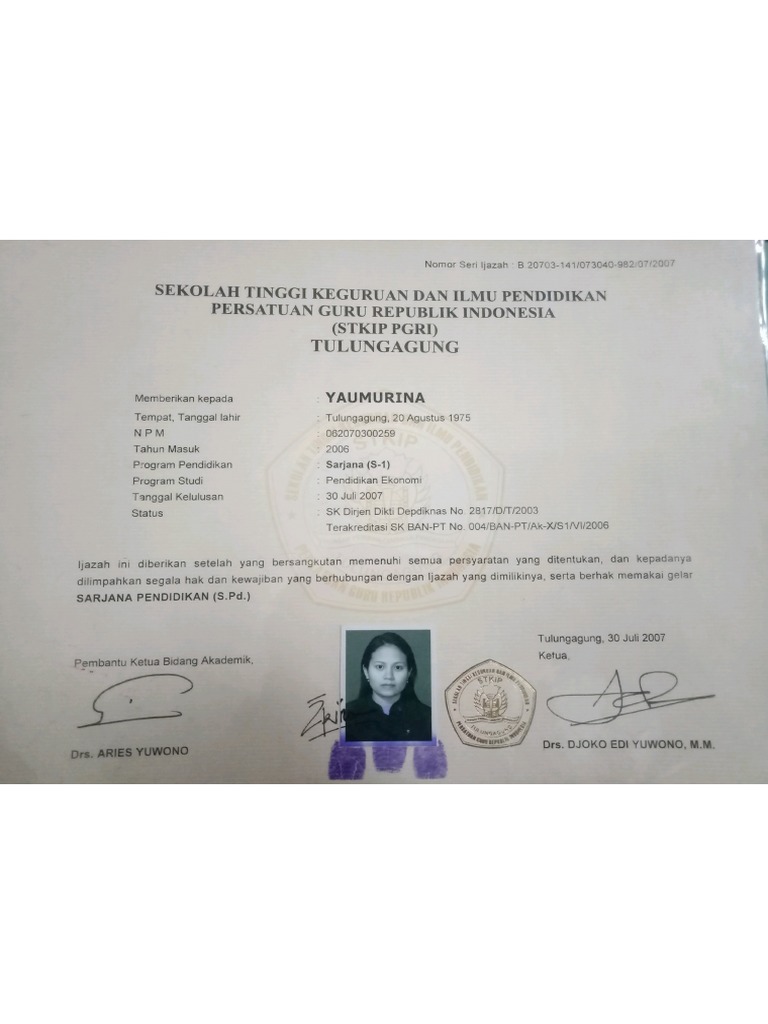 Ijasah Dan Surat Keterangan Kampus PDF | PDF