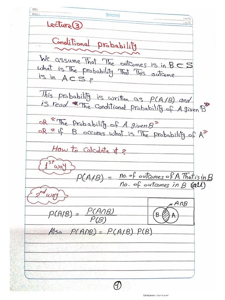 Lecture (4) Conditional Probability | PDF