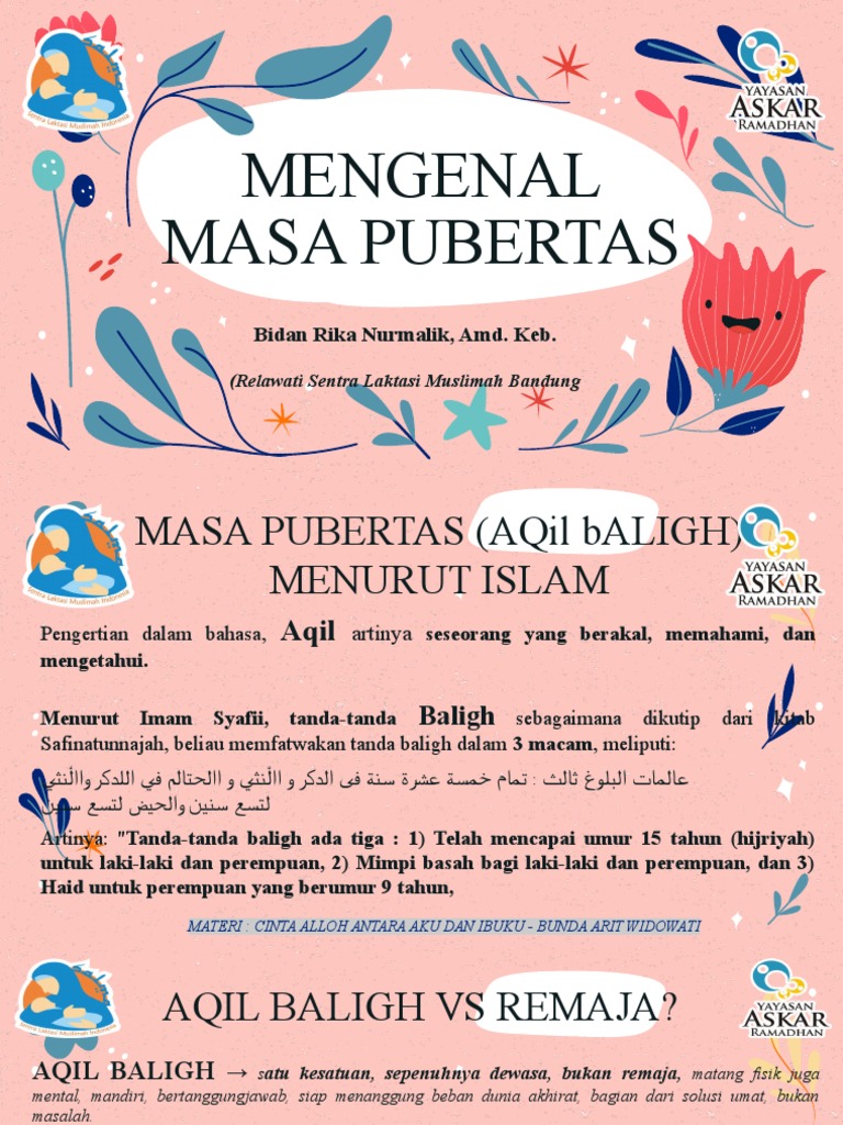 MENGENAL MASA PUBERTAS - SALMA (SENTRA LAKTASI MUSLIMAH) (1).pptx | PDF
