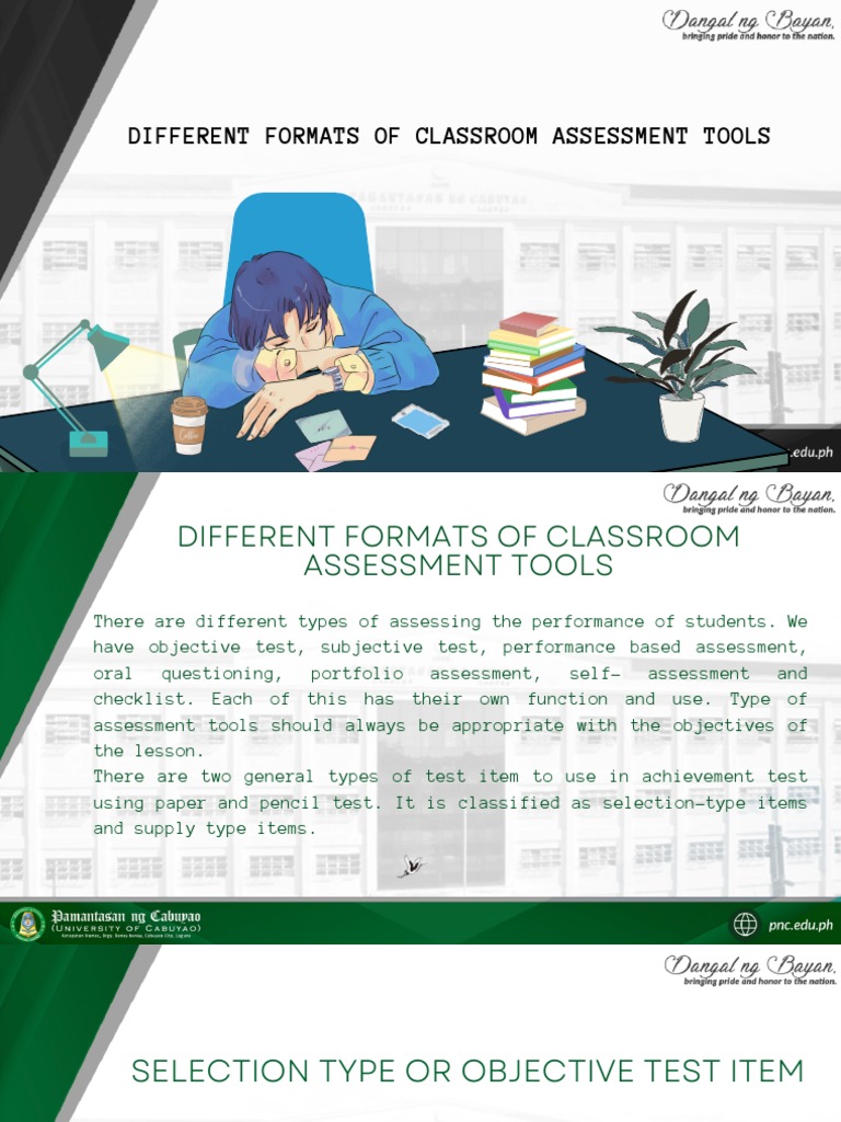 Different Formats of Classroom Assessment Tools PDF | PDF | Multiple ...