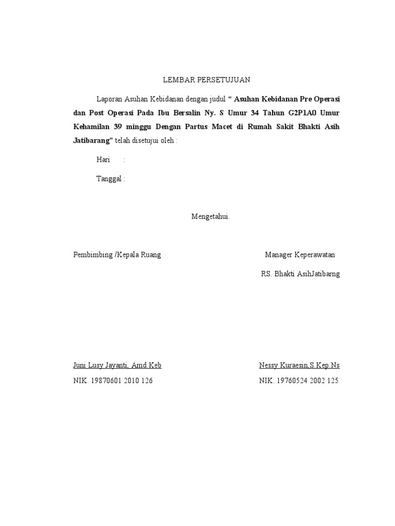 Lembar Persetujuan | PDF