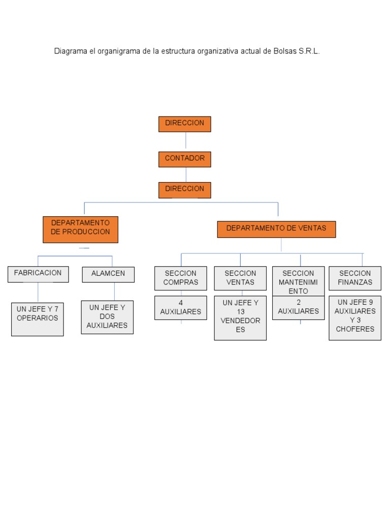 Diagrama El Organigrama de La Estructura Organizativa Actual de Bolsas S | PDF | Ciencias ...