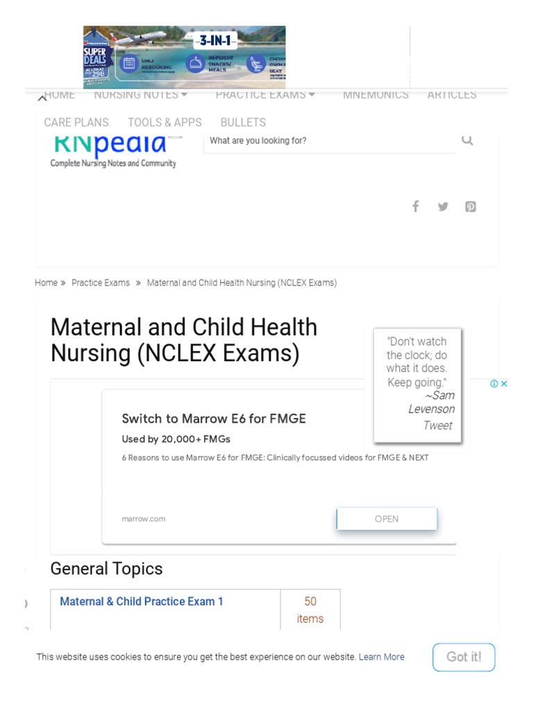 Maternal and Child Health Nursing (NCLEX Exams) - RNpedia | PDF ...