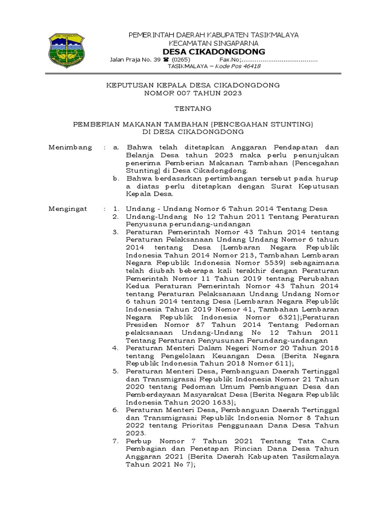 SK Penerima PMT | PDF