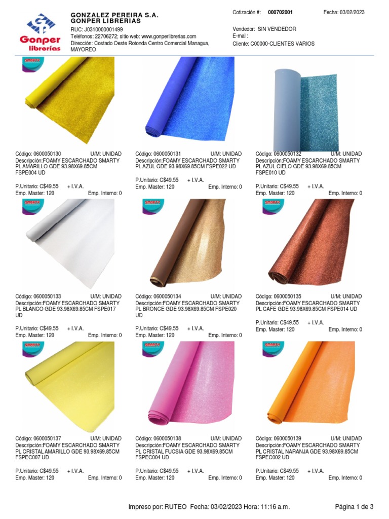 Foamy Pliego Escarchado PDF | PDF