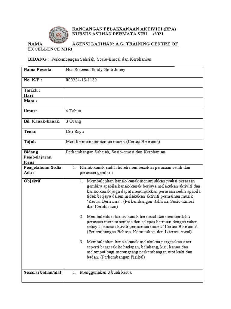 RPA (Perkembangan Sahsiah Sosio-Emosi Dan Kerohanian) | PDF
