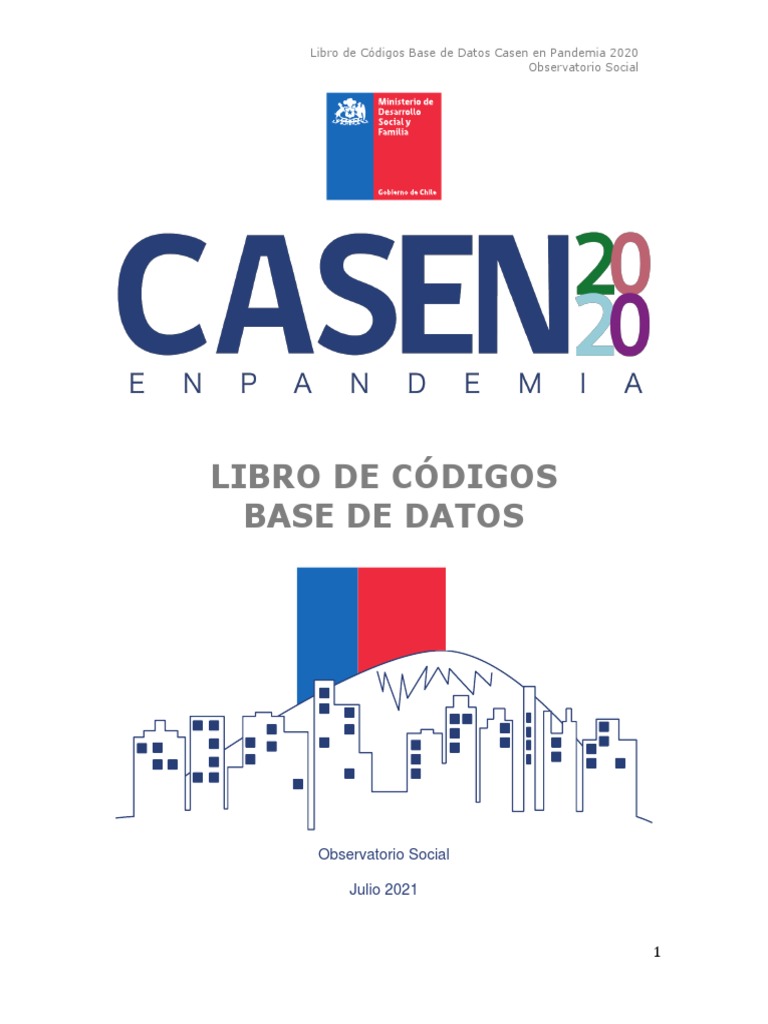 Libro de Codigos Base de Datos Casen en Pandemia 2020 PDF | PDF ...