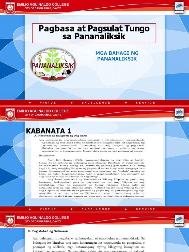 Bahagi Ng Pananaliksik Pdf Pdf