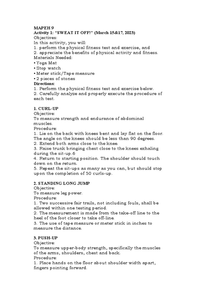 Mapeh 9 | PDF | Physical Exercise | Human Anatomy