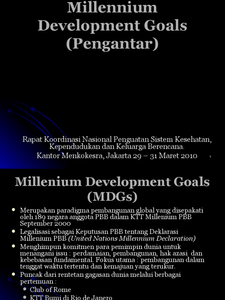 Millennium Development Goals | PDF