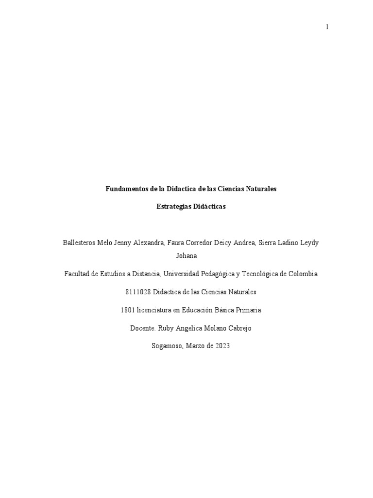 Ciencias Naturales Unidad 1,2. | PDF | Enseñando | Aprendizaje