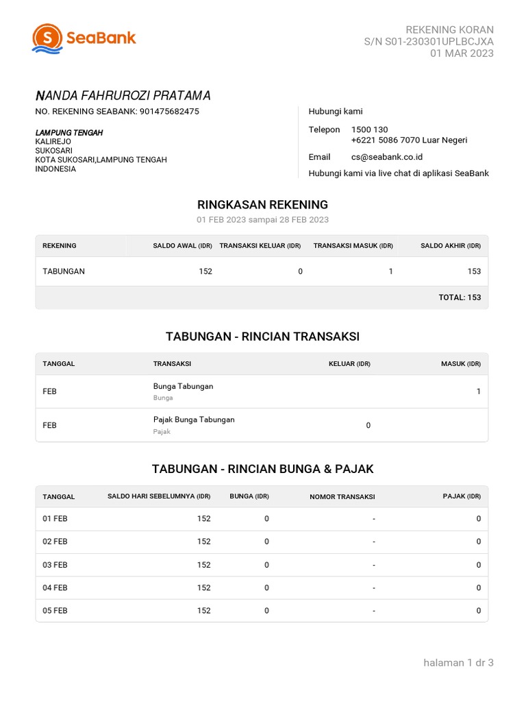 Seabank Statement 20230322 | PDF