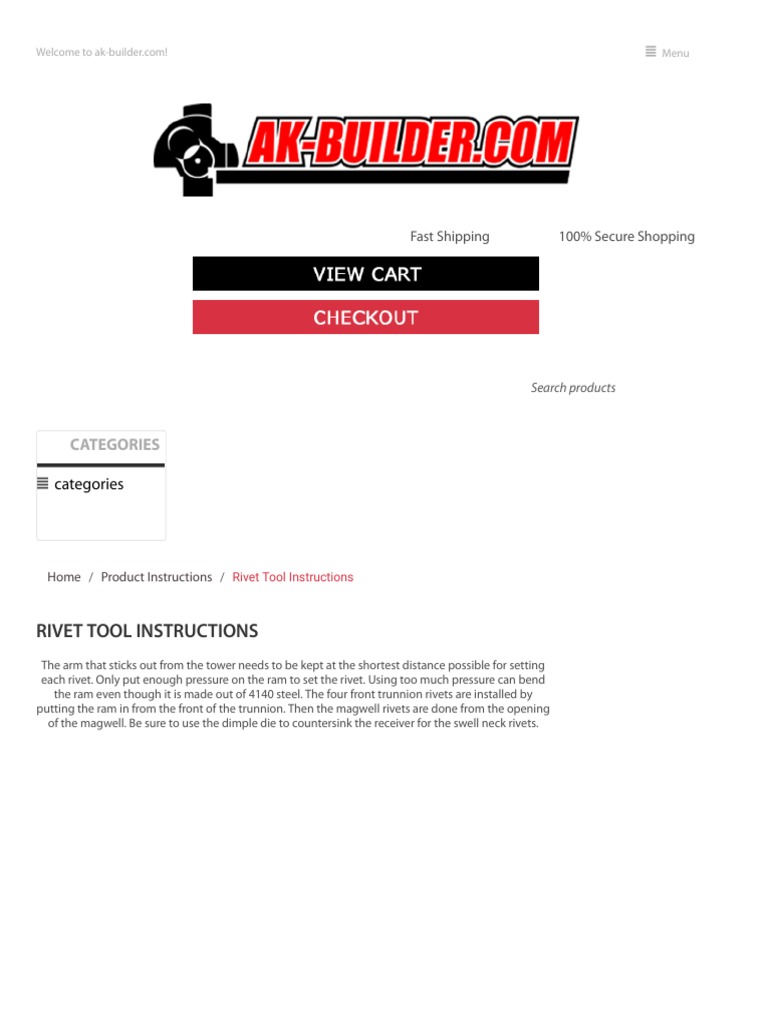 Product Instructions - Rivet Tool Instructions PDF | PDF | Rivet ...