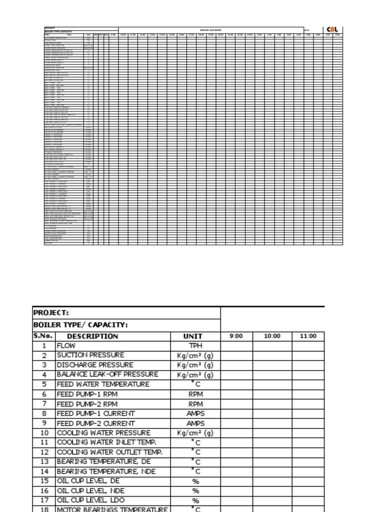 Log-Book Format (Annexure-A) | PDF | Boiler | Pump