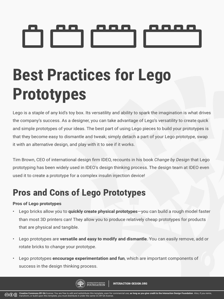 Best Practices For Lego Prototypes PDF | PDF | Design Thinking | Lego