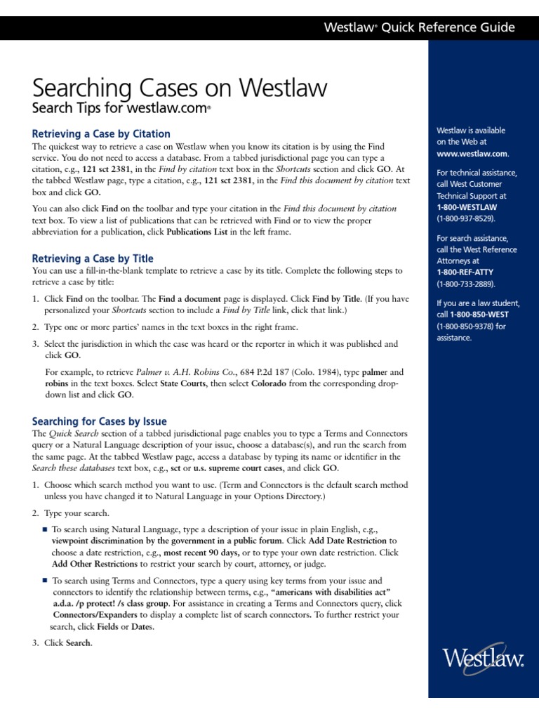 Searching Cases On Westlaw | PDF