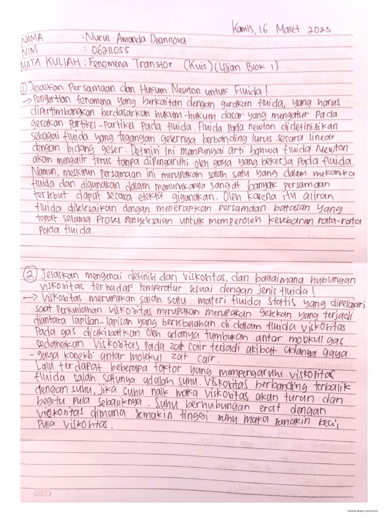 Nurul Amanda Deannova - 06211055 - Ujian Blok 1 PDF | PDF