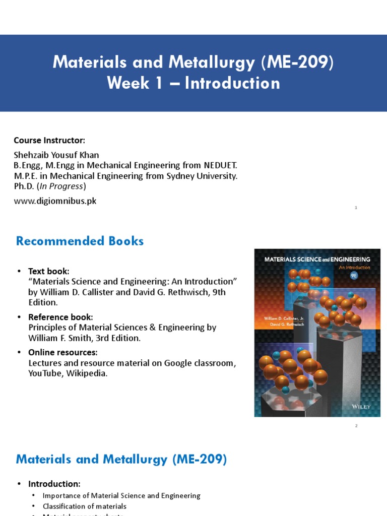 MM Week1-Introduction PDF | PDF | Materials Science | Composite Material MM Week1-Introduction PDF | PDF | Materials Science | Composite Material