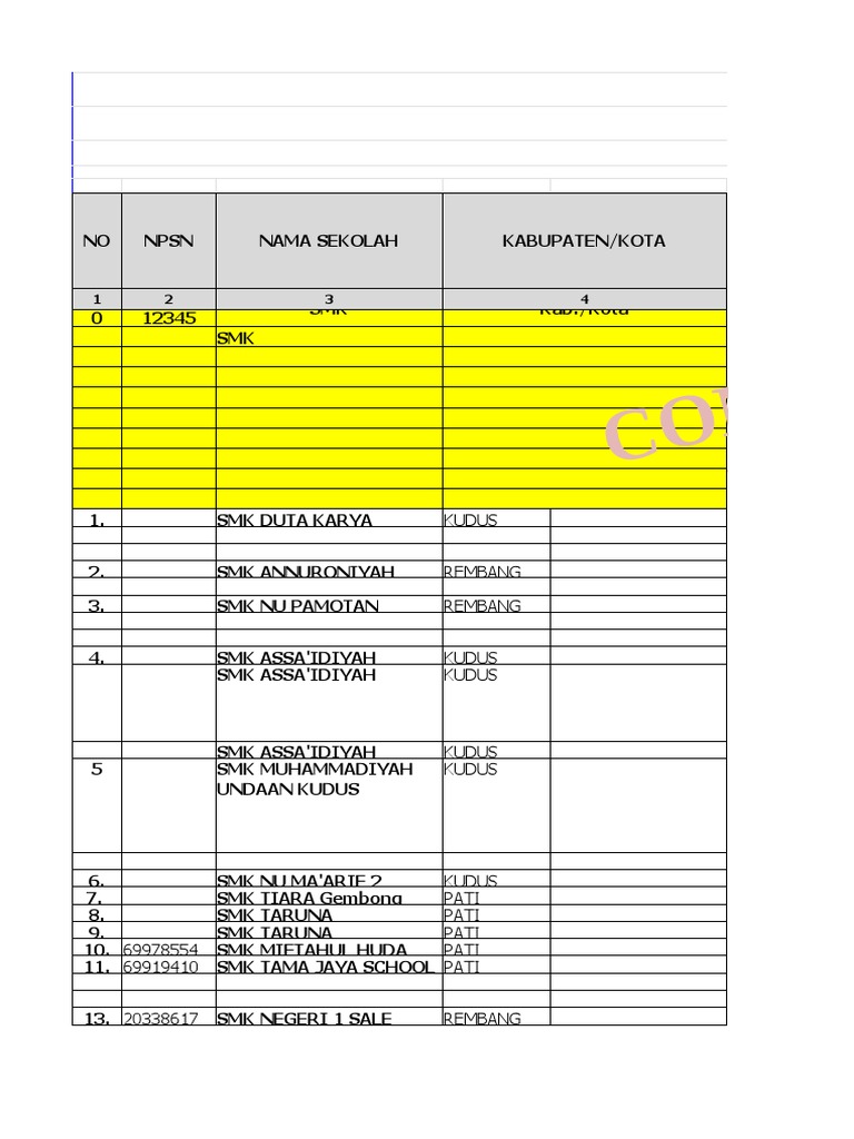 Isi Data Usulan Dak Fisik SMK Tahun Anggaran 2024 | PDF