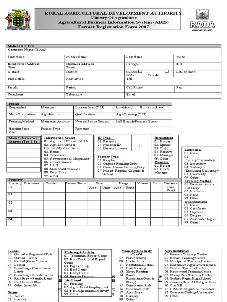 new_farmer_registration_form_latest-2 | PDF | Agriculture | Livestock