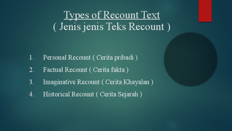 Types of Recount Text Explained | PDF