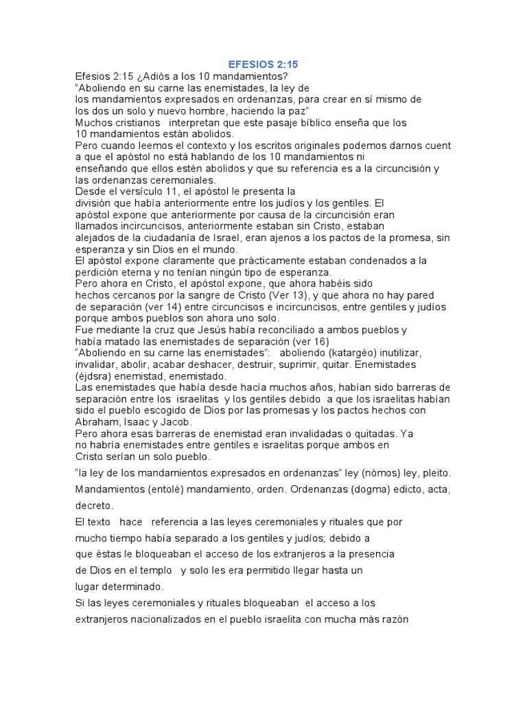 Efesios 2 | PDF | Diez Mandamientos | Circuncisión