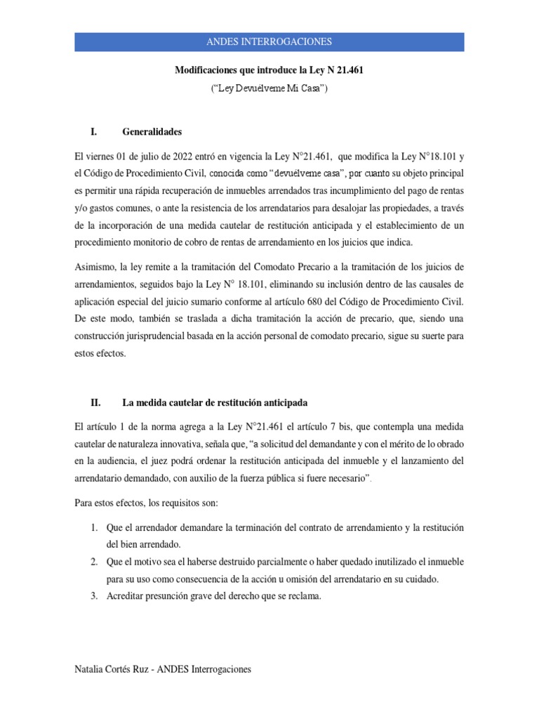 Modificaciones Que Introduce La Ley N 21.461 | PDF | Demanda judicial ... Modificaciones Que Introduce La Ley N 21.461 | PDF | Demanda judicial ...