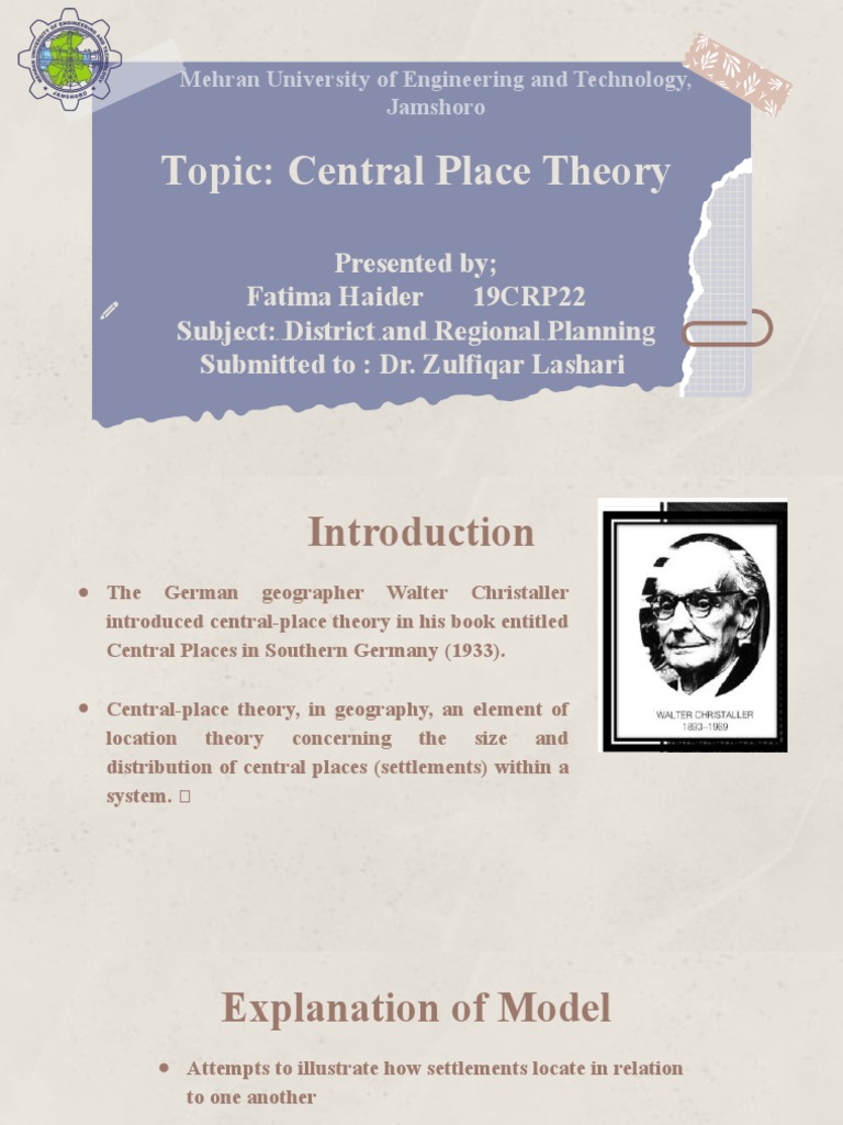 Central Place Theory Overview and Analysis | PDF | Economies | Economics