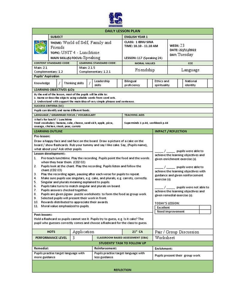 RPH Kbat 1 Sina Bi | Download Free PDF | Lesson Plan | Learning