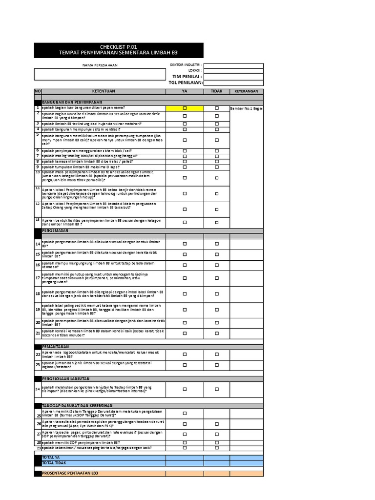 Checklist TPS LB3 | PDF