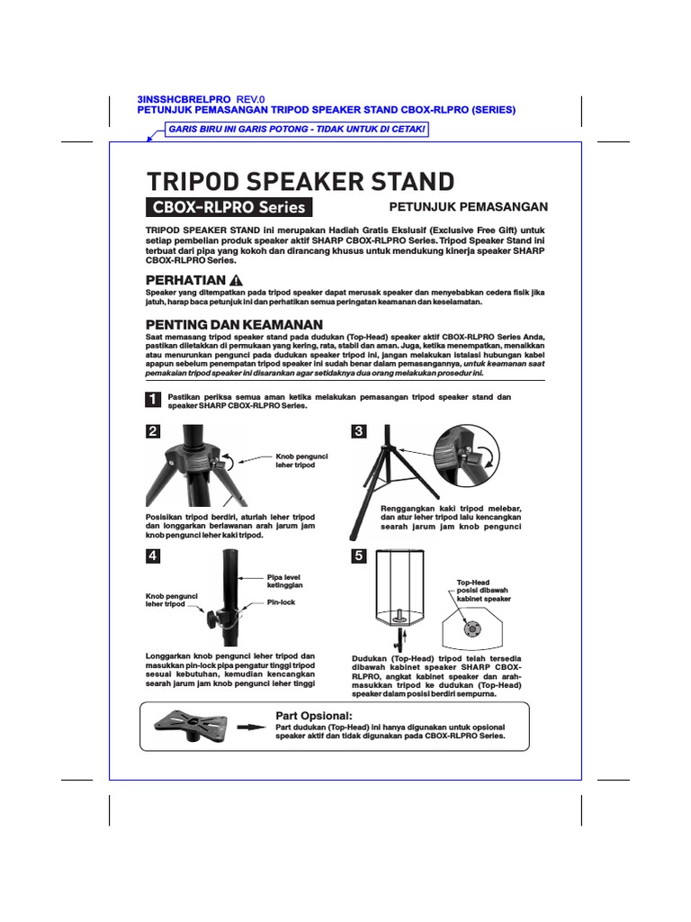 3insshcbrelpro - Rev 0 - Petunjuk Tripod Speaker Stand For Cbox-Rlpro Series | PDF