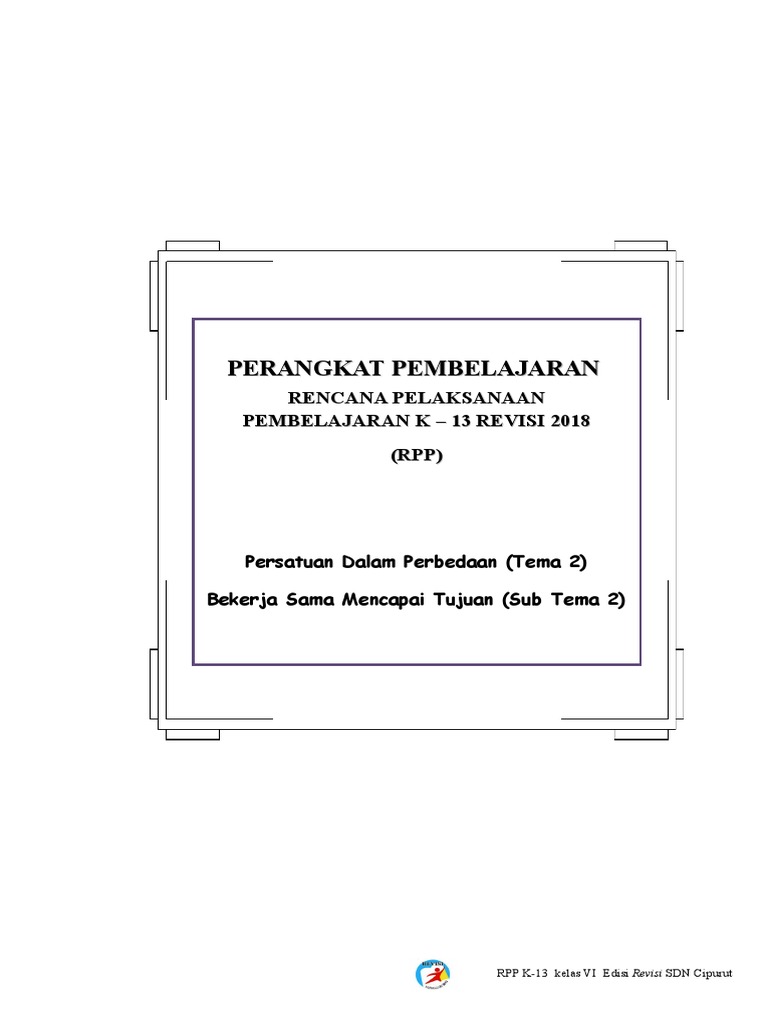 RPP K6 Tema 2 ST 2 Rev. 2018 | PDF