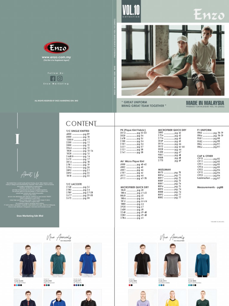 Enzo Catalogue 2022 Vol.10 | PDF | Clothing | Textiles