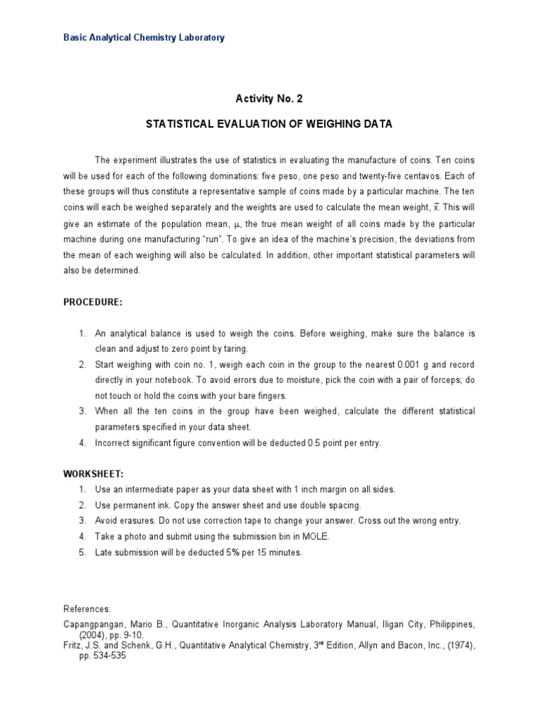 Activity No. 2 Statistical Evaluation | PDF | Finance & Money ...