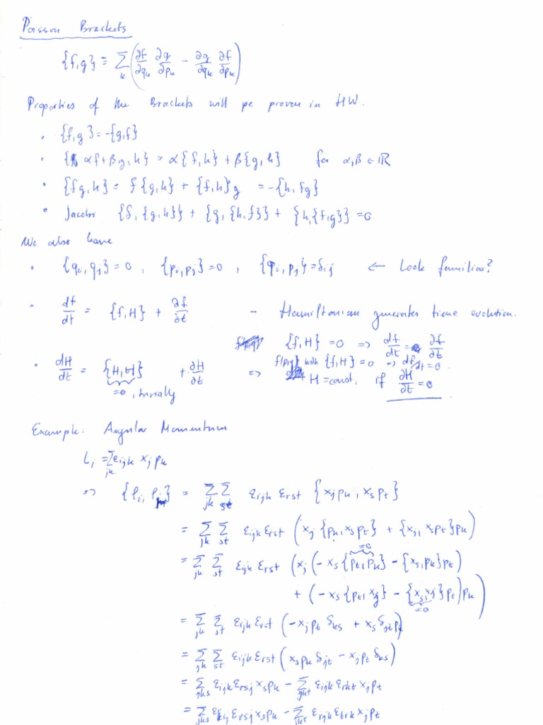 6-3 - Poisson Brackets, Canonical Trafos PDF | PDF