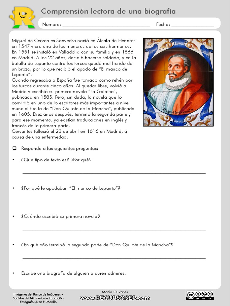 Comprension Lectora Biografia 1 | PDF