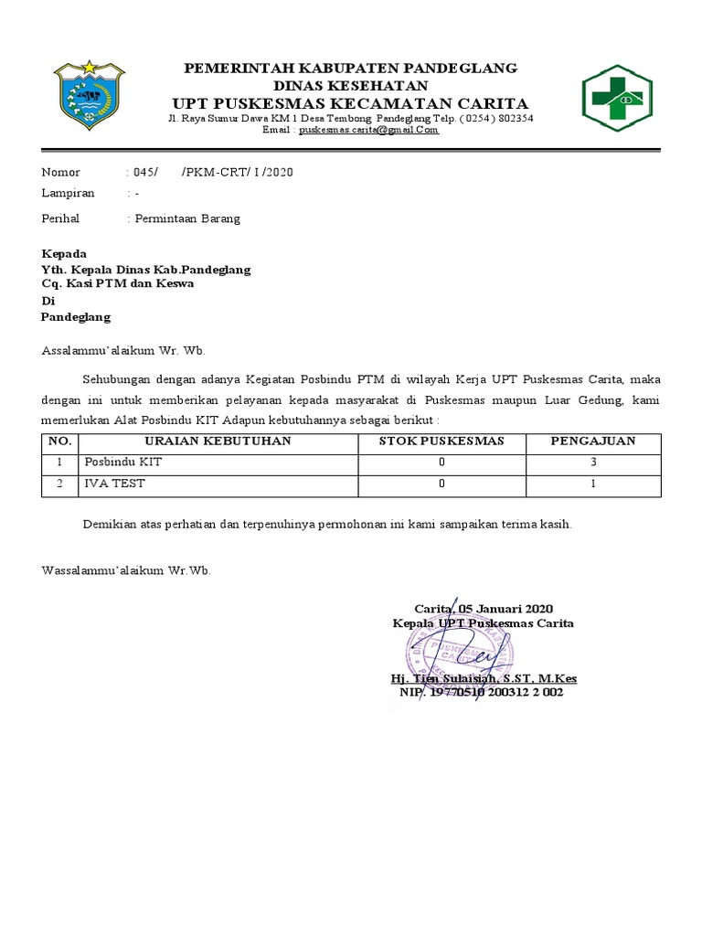 Permohonan Posbindu Kit | PDF