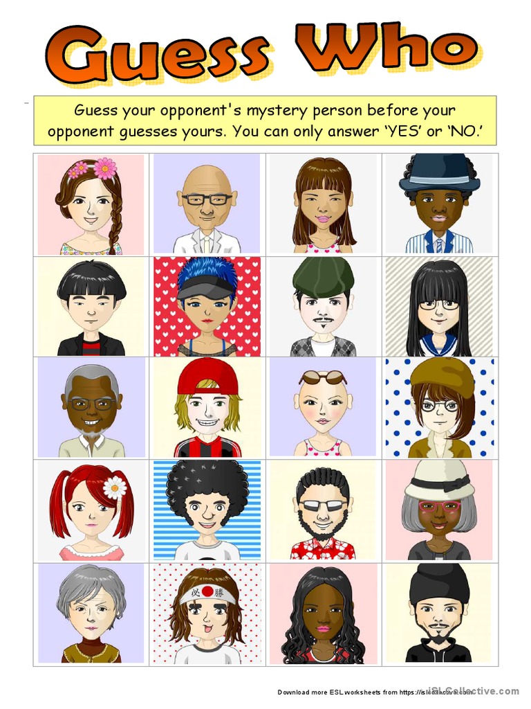 Guess My Mystery Person: A Yes/No Question Game | PDF | Headgear ...