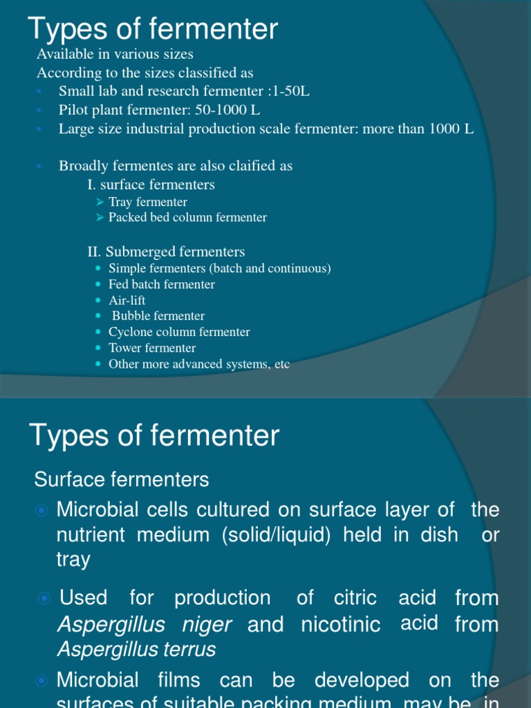 Fermentor Types | PDF | Nature | Biology