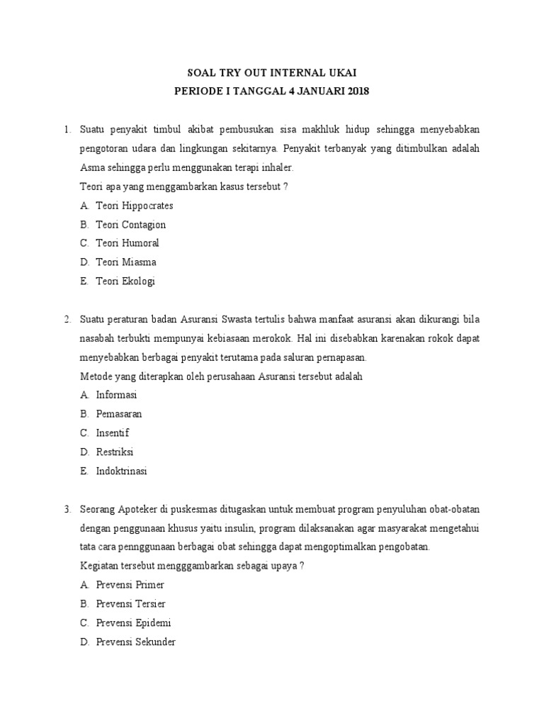 Soal TO 1 2018 | PDF