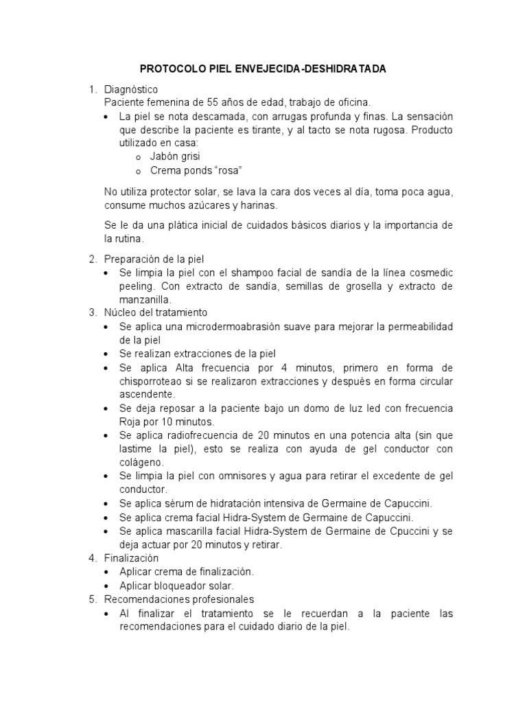 PROTOCOLO PIEL ENVEJECIDA | PDF