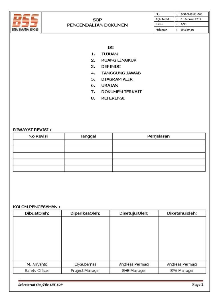 SOP Pengendalian Dokumen Efektif | PDF