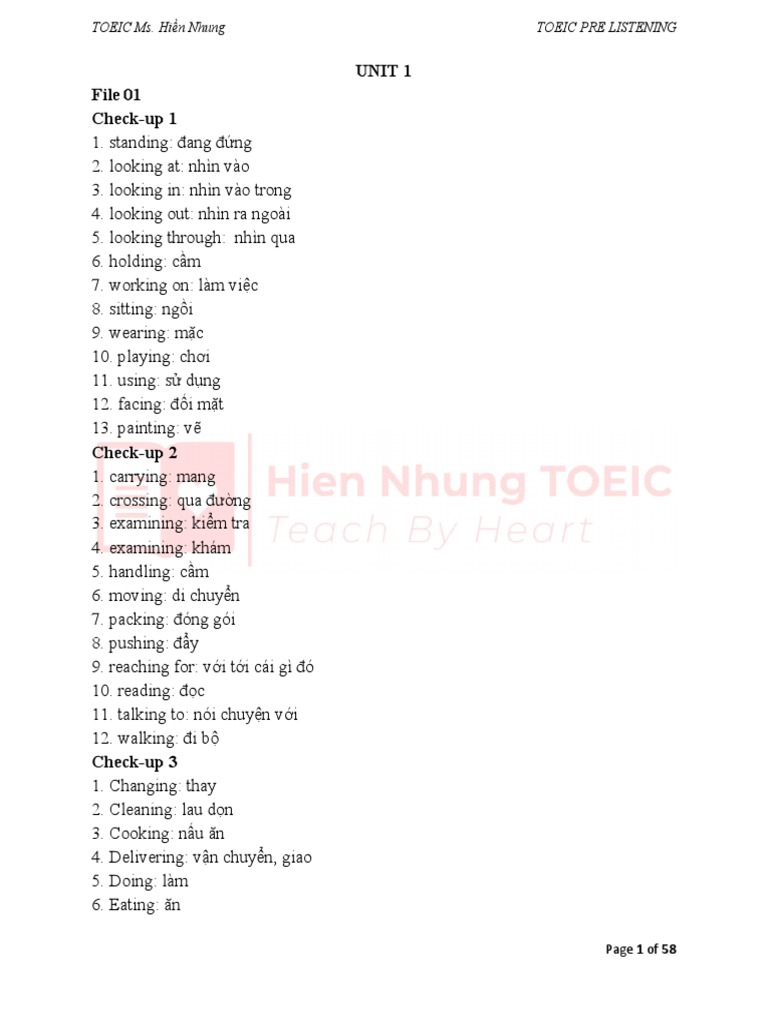 Script Listening Pre Unit 1 | PDF